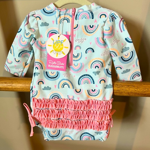 Ruffle Butts | Swim | Nwt Rufflebutts Girls Onepiece Rashgaurd | Poshmark